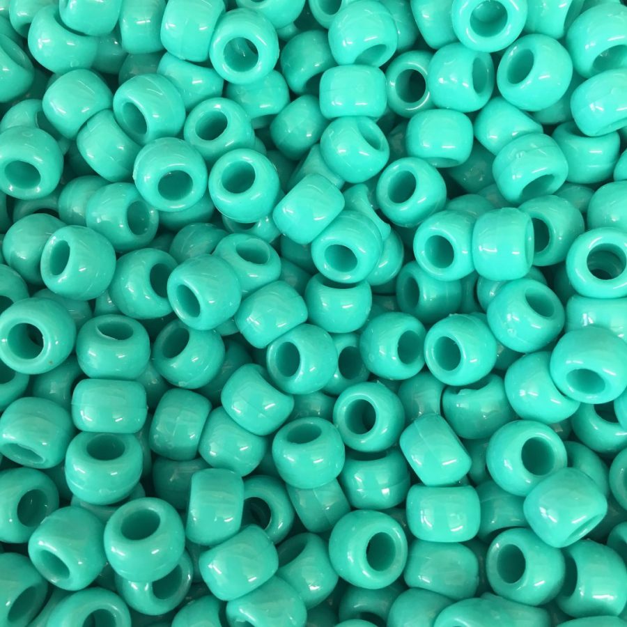 Cool Mint Green Opaque 9x6mm Pony Beads Dummy Clips, Pram Charms | Pony ...