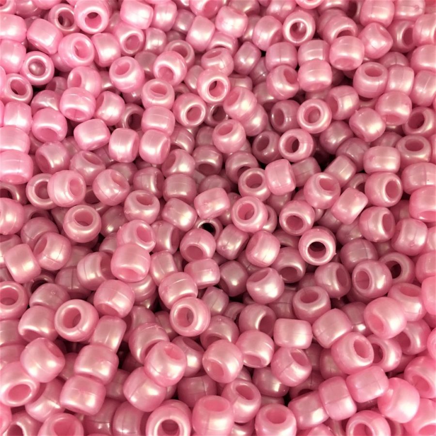 Light Pink Pearl 9x6mm Pony Beads Dummy Clips, Pram Charms | Pony Beads ...