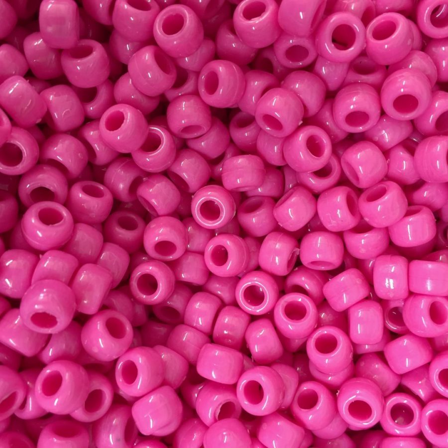 Pink Opaque 9x6mm Pony Beads Dummy Clips, Pram Charms | Pony Beads ...