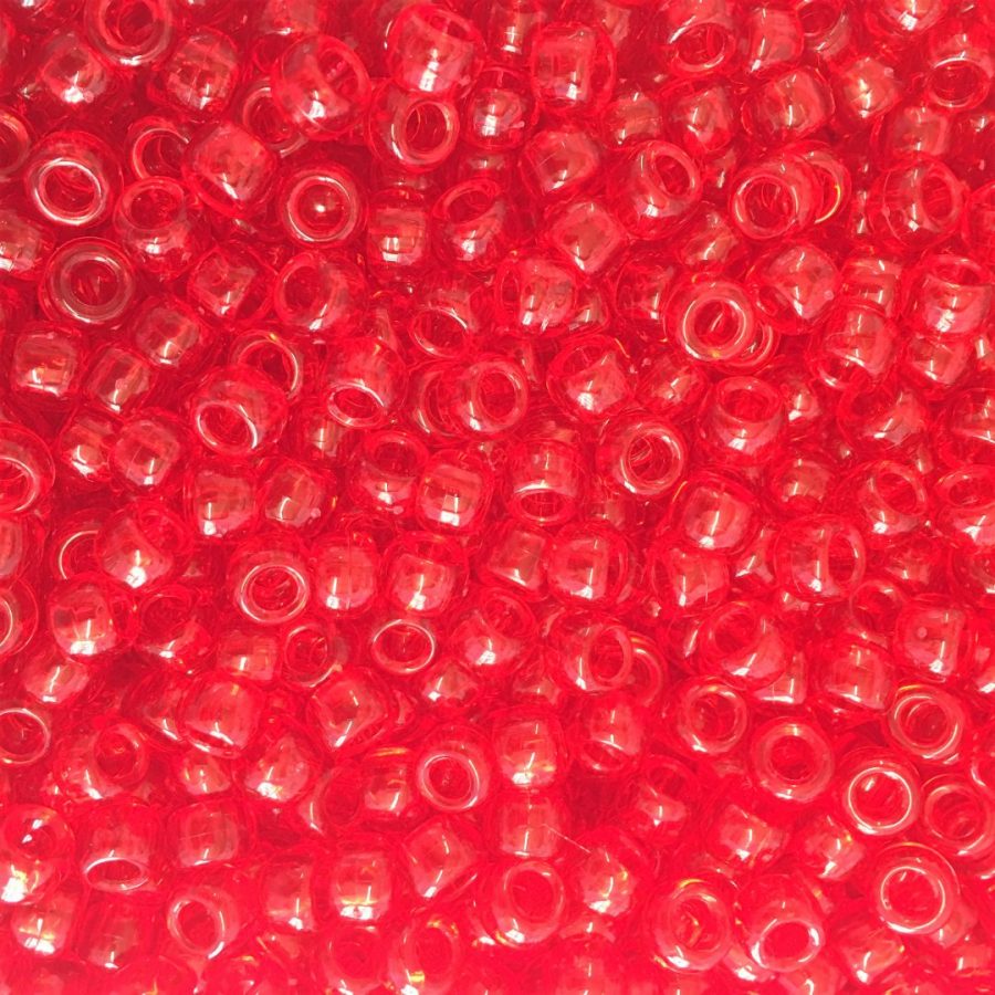 Red Transparent 9x6mm Pony Beads Dummy Clips, Pram Charms | Pony Beads ...