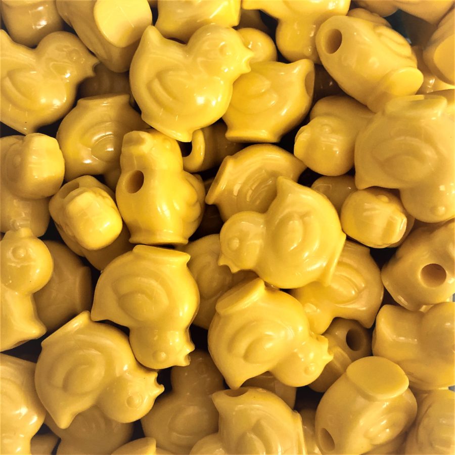 Yellow Opaque 20mm Easter Chick Pony Beads (20pcs) | Pony Beads ...
