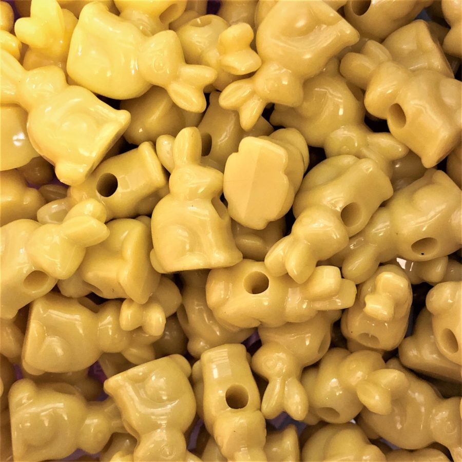 Yellow Opaque 24mm Easter Bunny Rabbit Pony Beads (20pcs) | Pony Beads ...